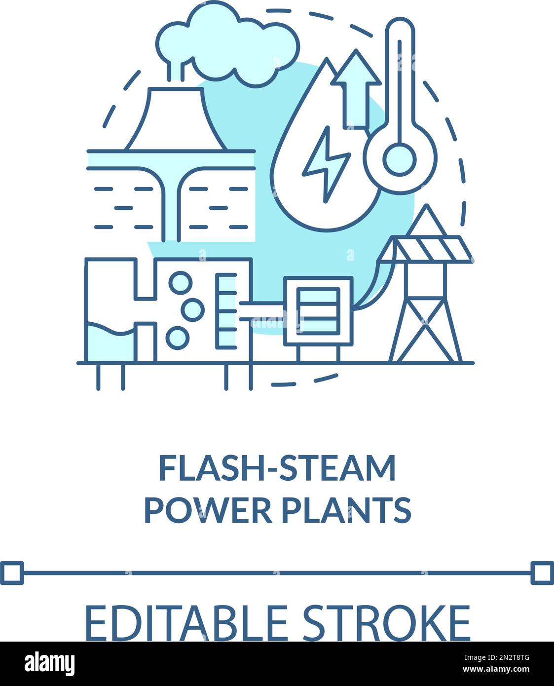 Flash-steam power plant blue concept icon Stock Vector Image & Art - Alamy