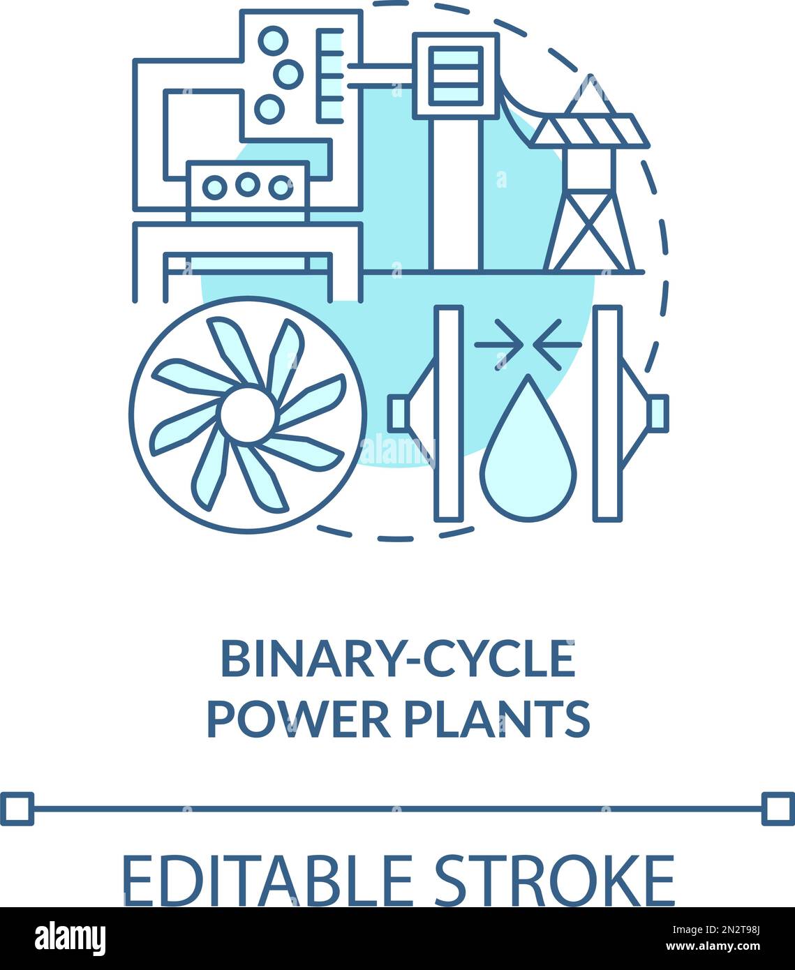 Binary-cycle power plants blue concept icon Stock Vector Image & Art ...