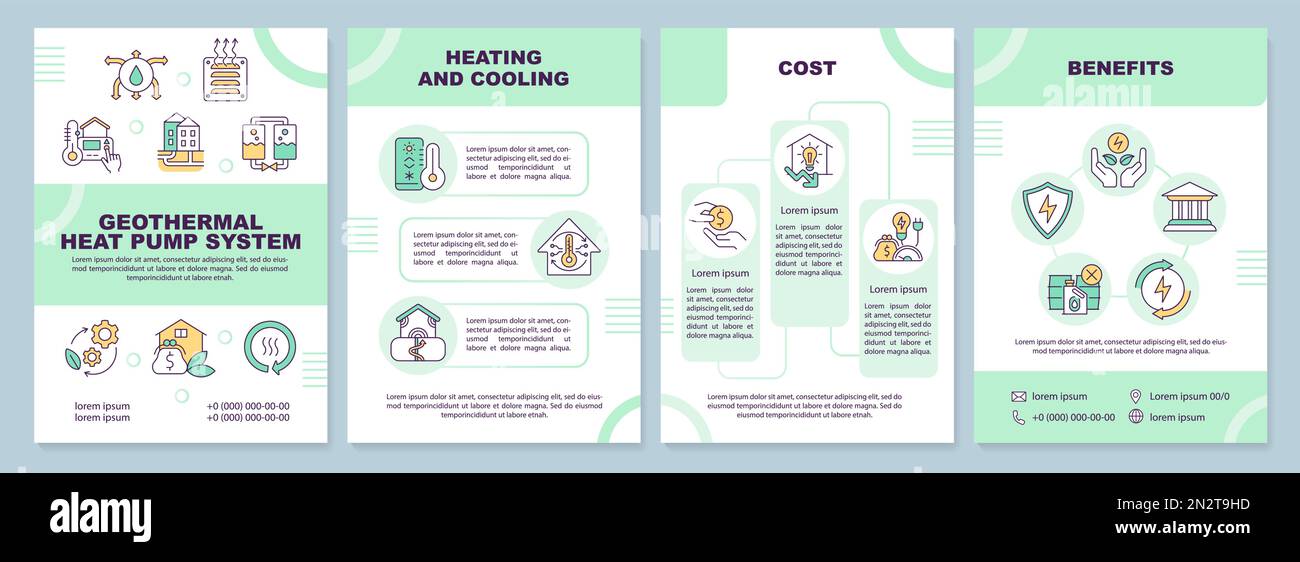 Geothermal heat pump system brochure template Stock Vector Image & Art ...