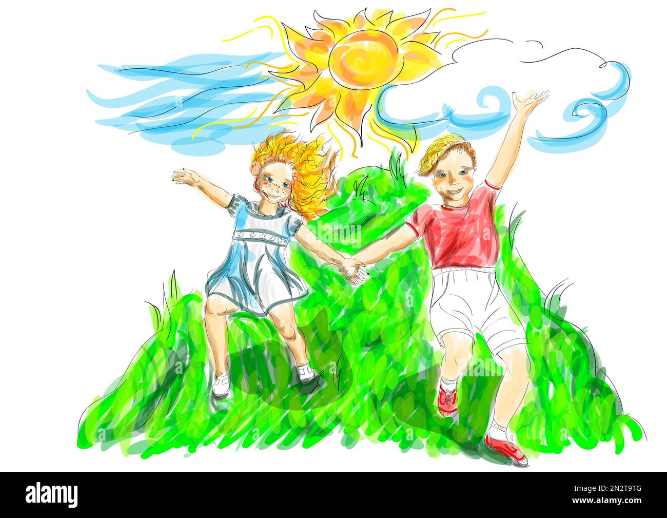 Boy hill Stock Vector Images - Alamy