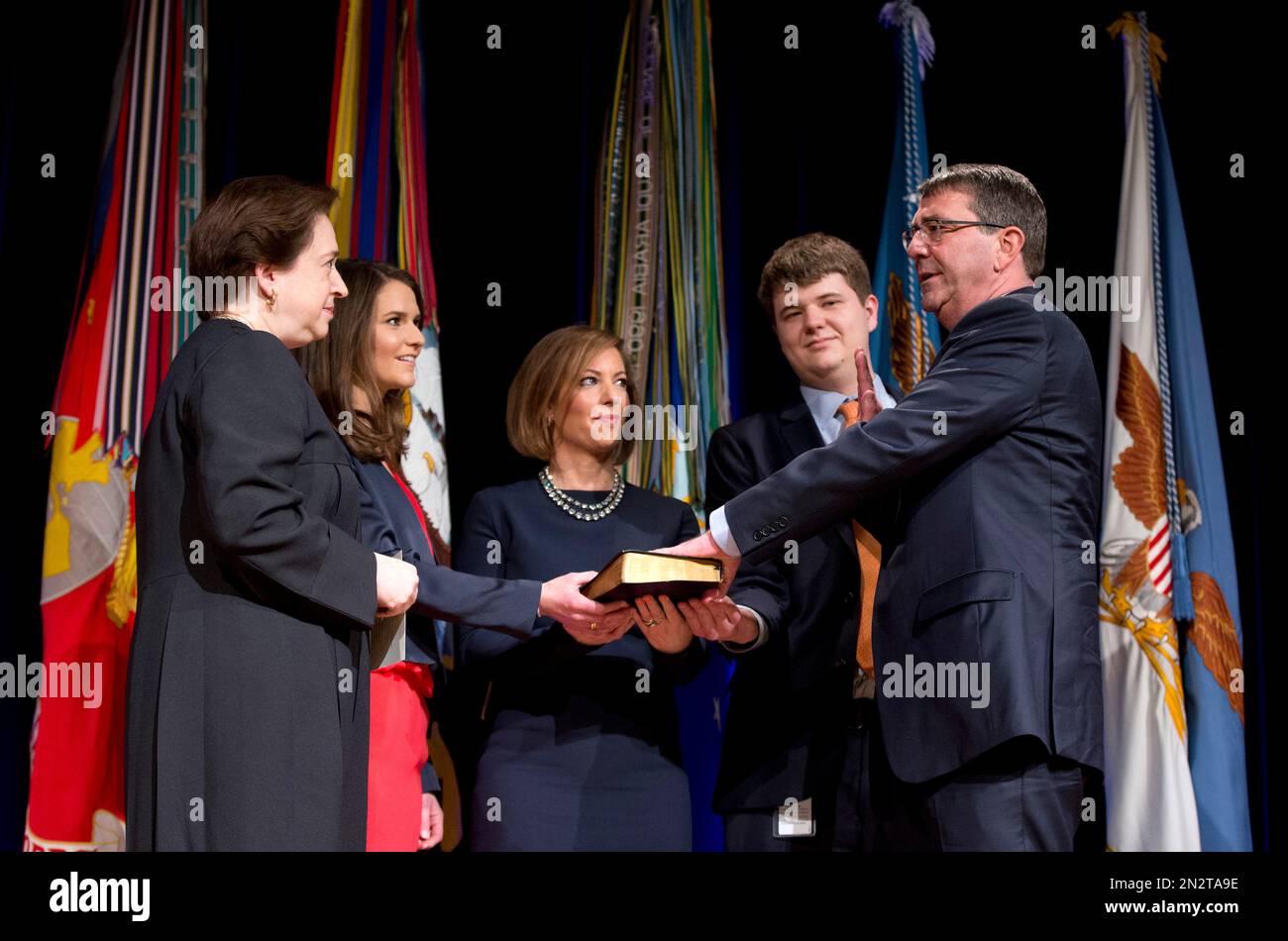 ADDS CHILDREN NAMES - Defense Secretary Ash Carter, right, with his ...