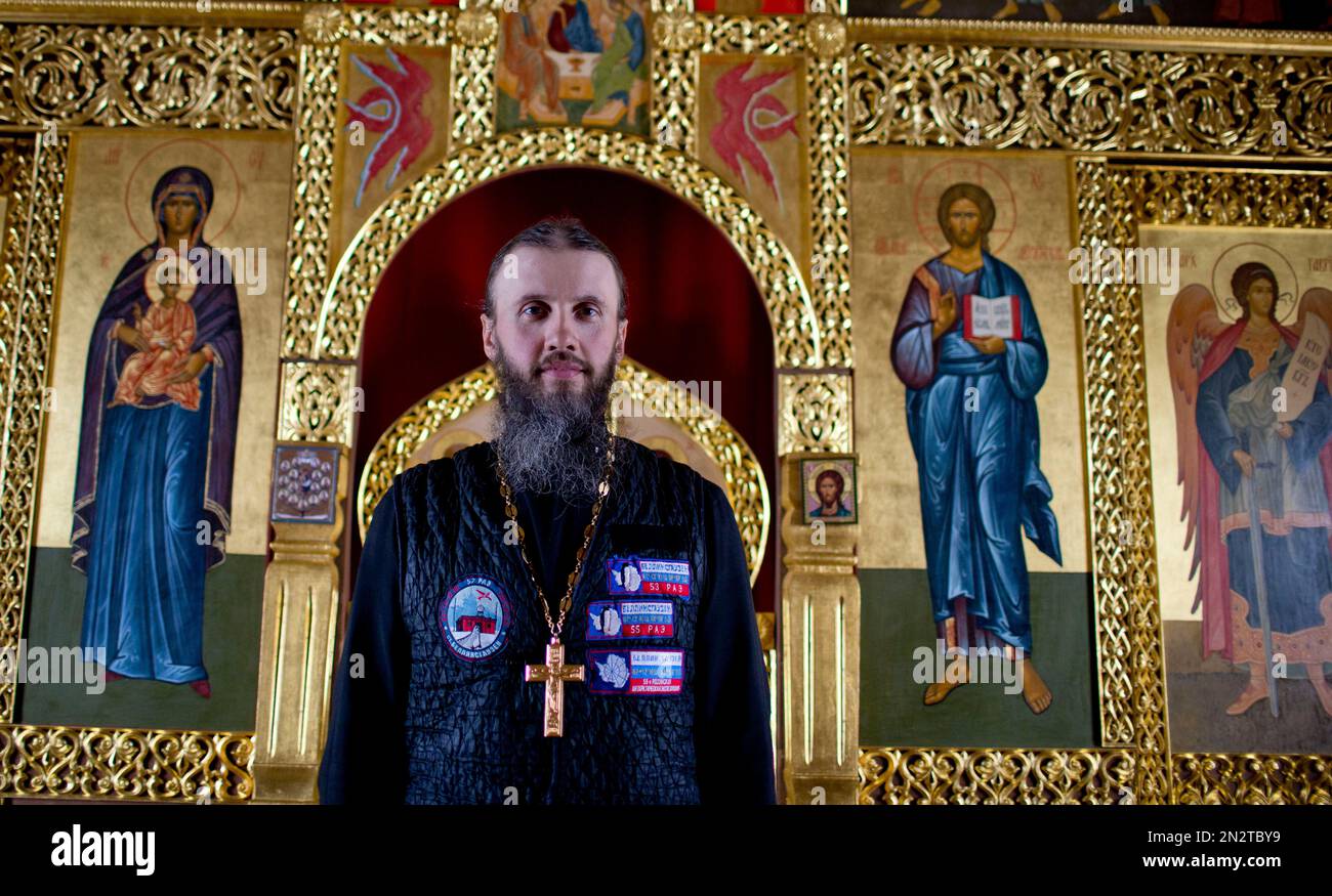 In this Jan. 29, 2015 photo, 38-year-old Russian Orthodox priest Sophrony Kirilov poses for a ...