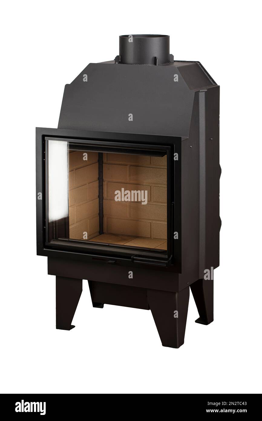 Modern fireplaces for heating from metal and heat-resistant glass ...