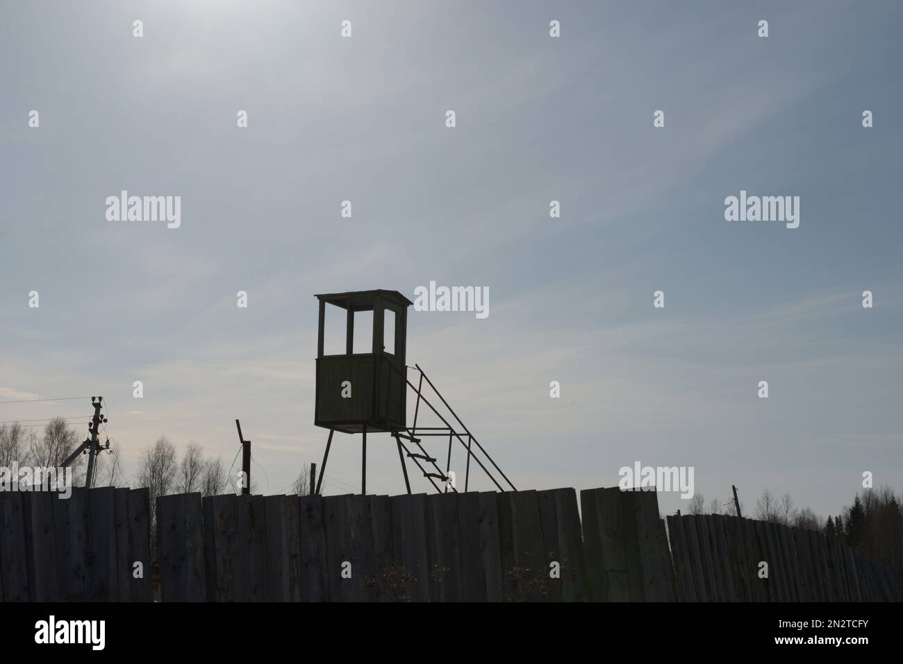 A watch tower stands in a museum commemorating victims of Soviet-era ...