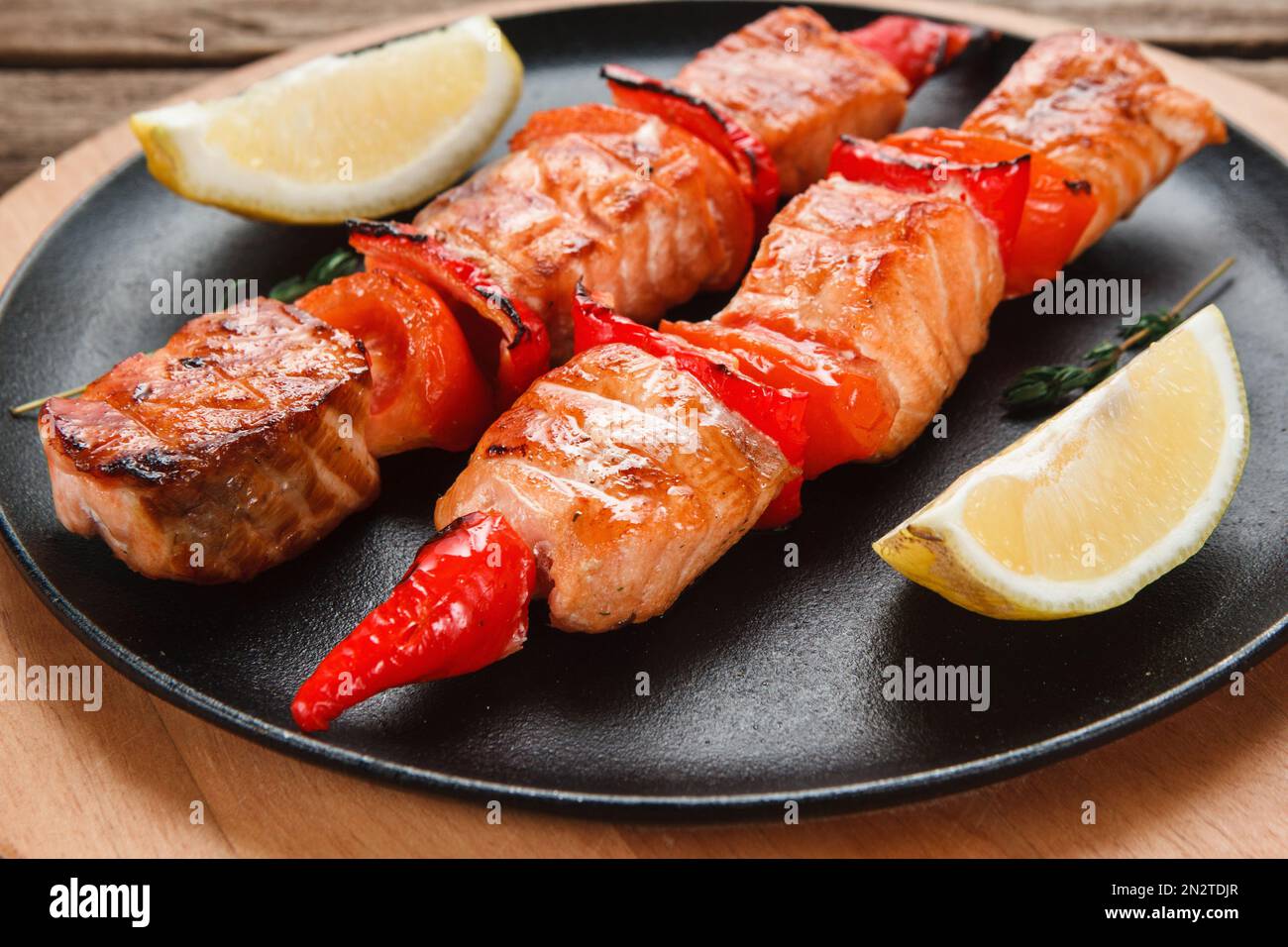 Delicious grilled fish kebab. Japanese cuisine Stock Photo - Alamy