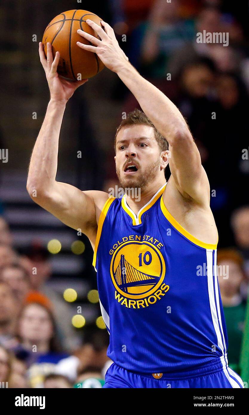 Golden State Warriors' David Lee grabs a rebound against the Boston ...