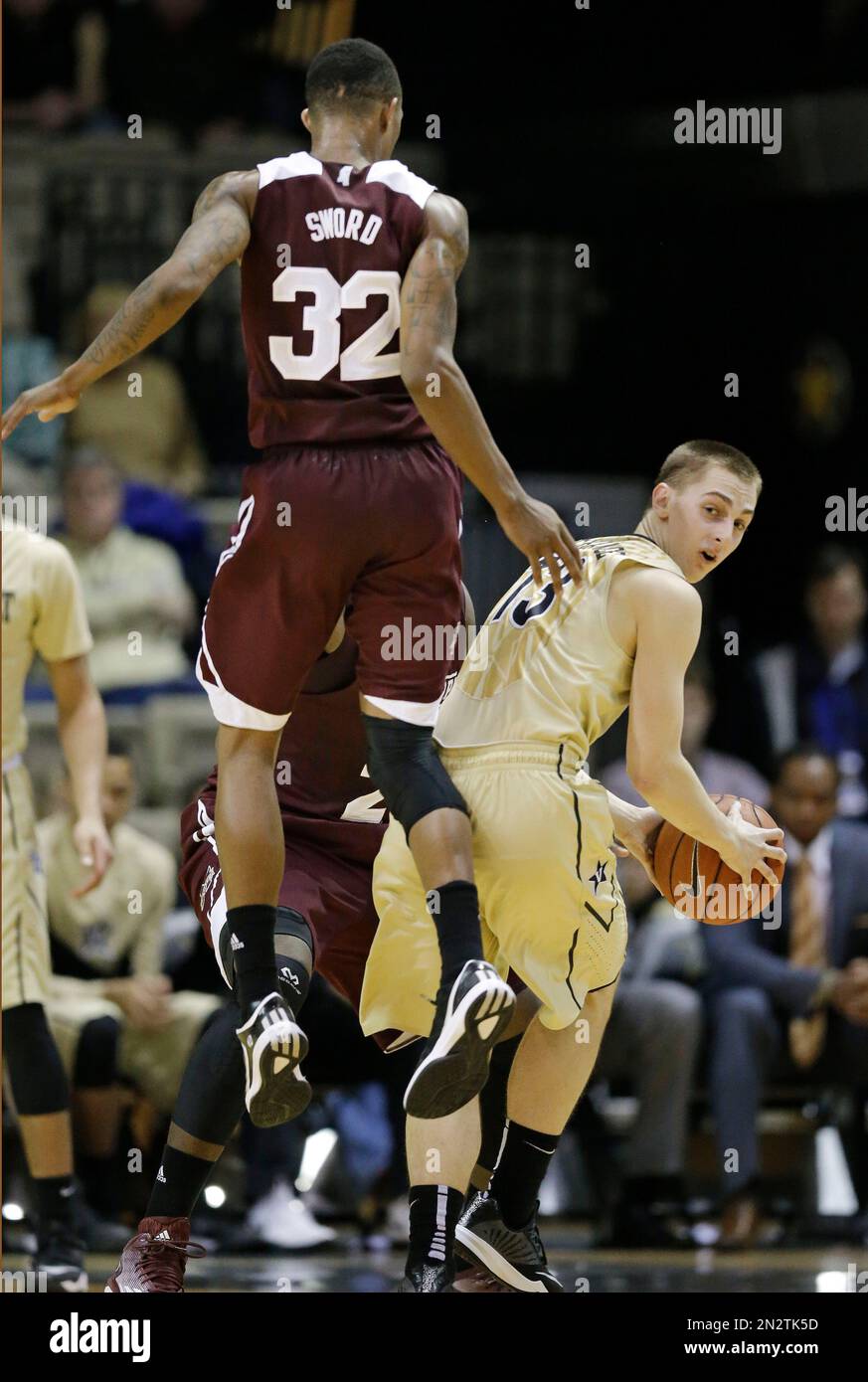 Vanderbilt guard Riley LaChance (13) is guarded by Mississippi State ...