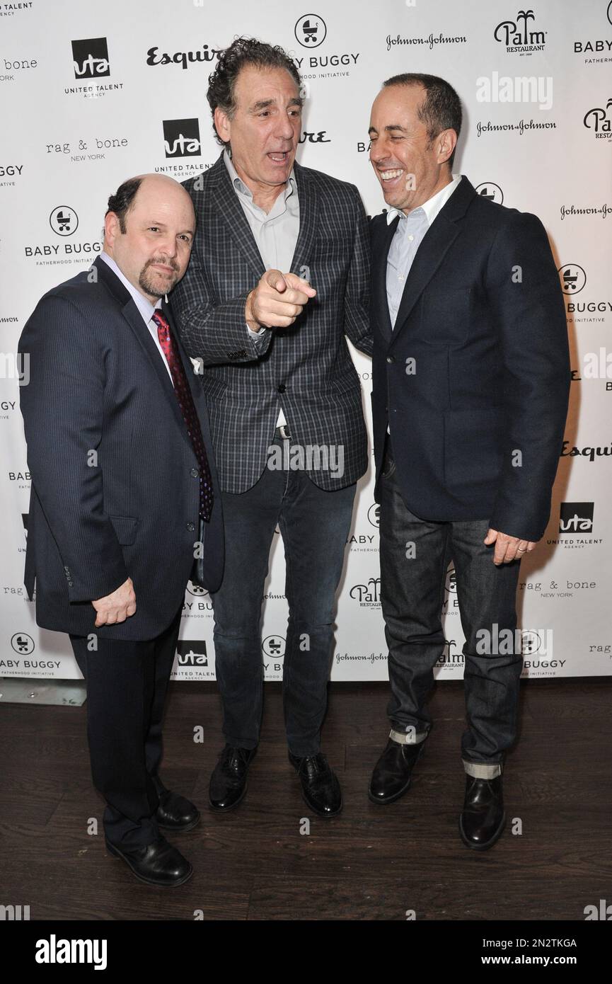 From left, Jason Alexander, Michael Richards and Jerry Seinfeld attend ...