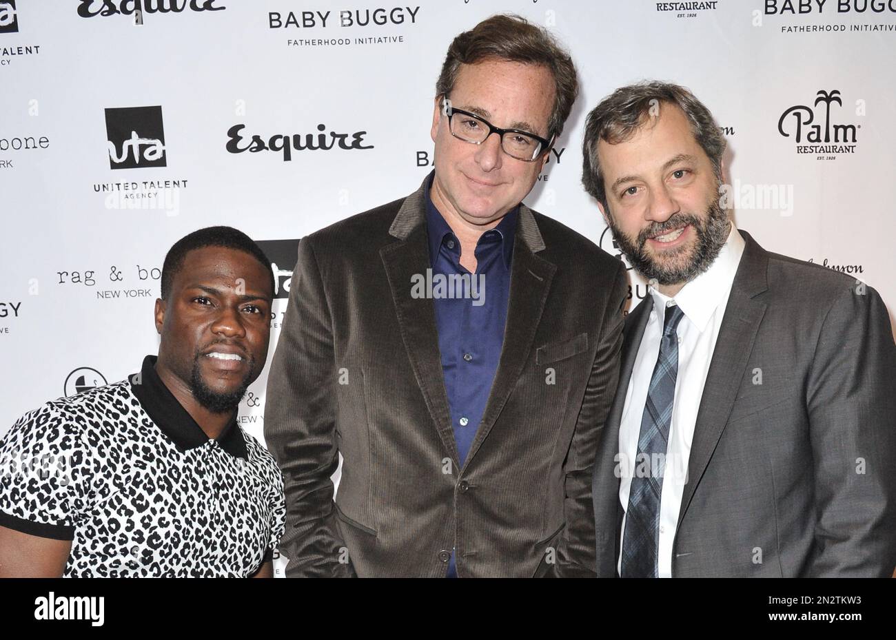 Kevin Hart, from left, Bob Saget, and Judd Apatow attend the Inaugural ...