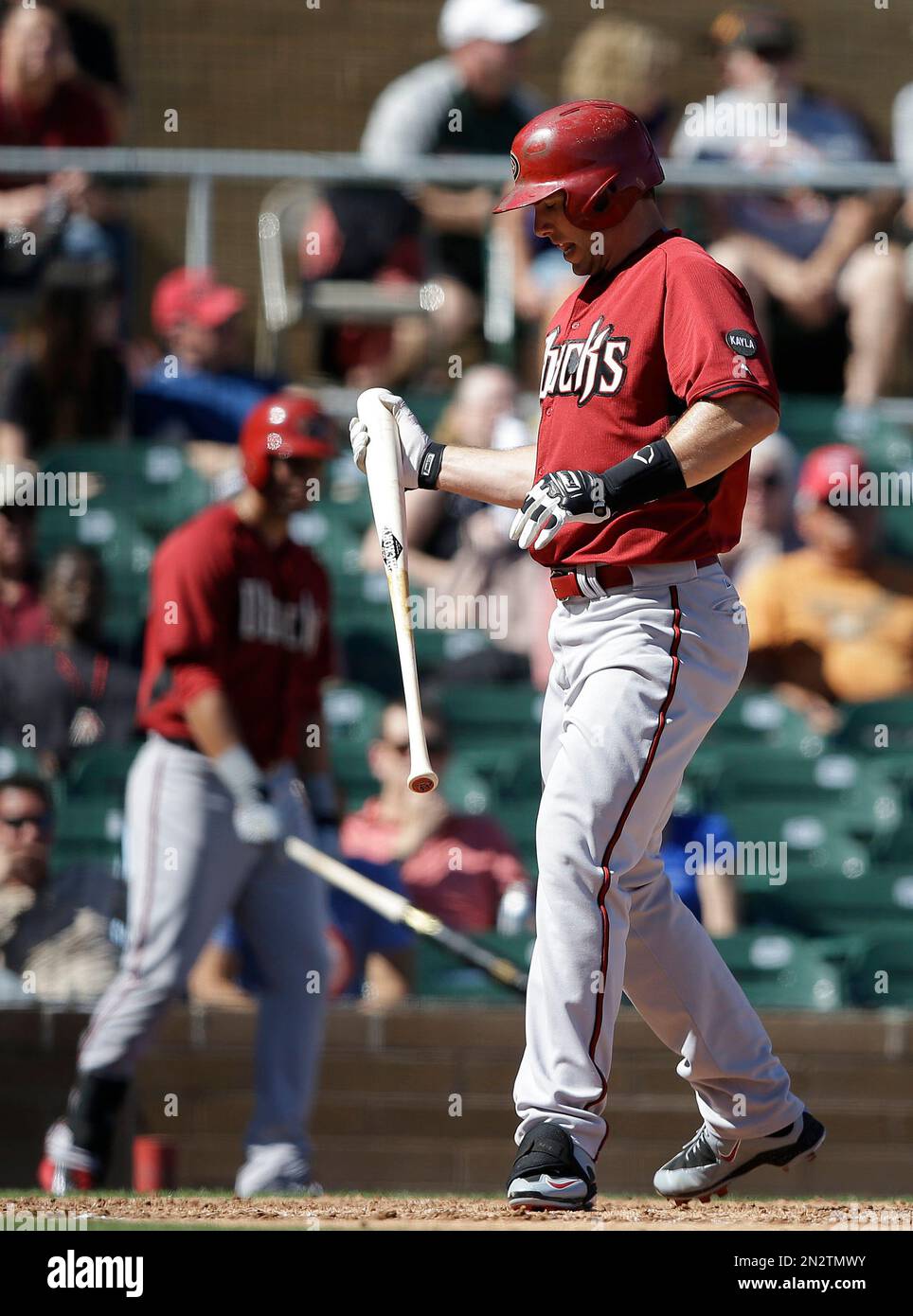 Arizona Diamondbacks' Paul Goldschmidt reacts after striking out during ...