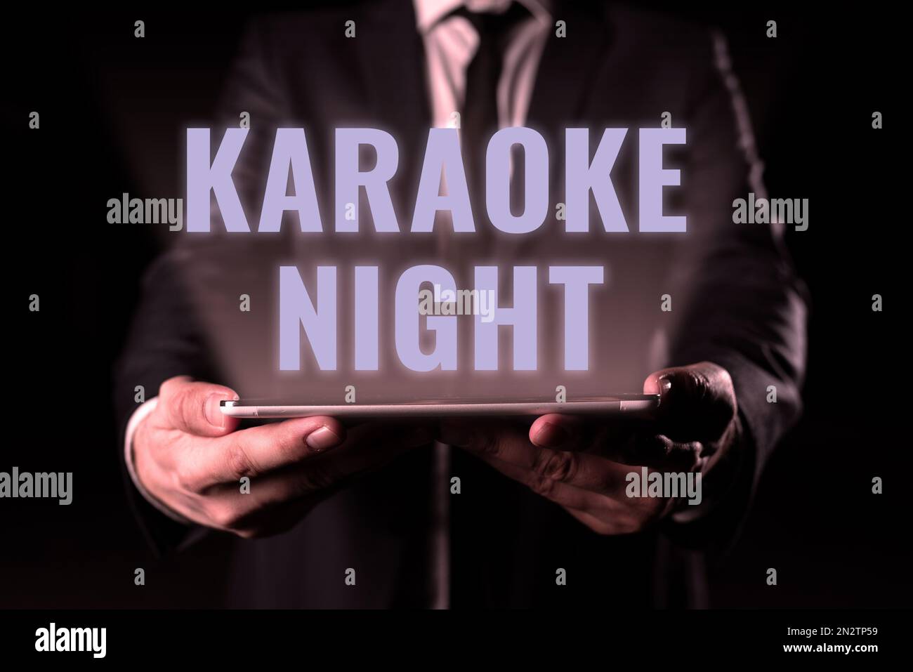 Text caption presenting Karaoke Night, Word for Entertainment singing ...