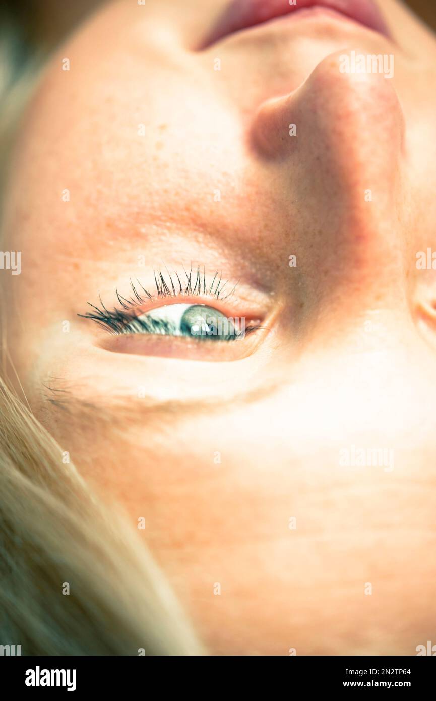 Woman from above blonde hi-res stock photography and images - Alamy