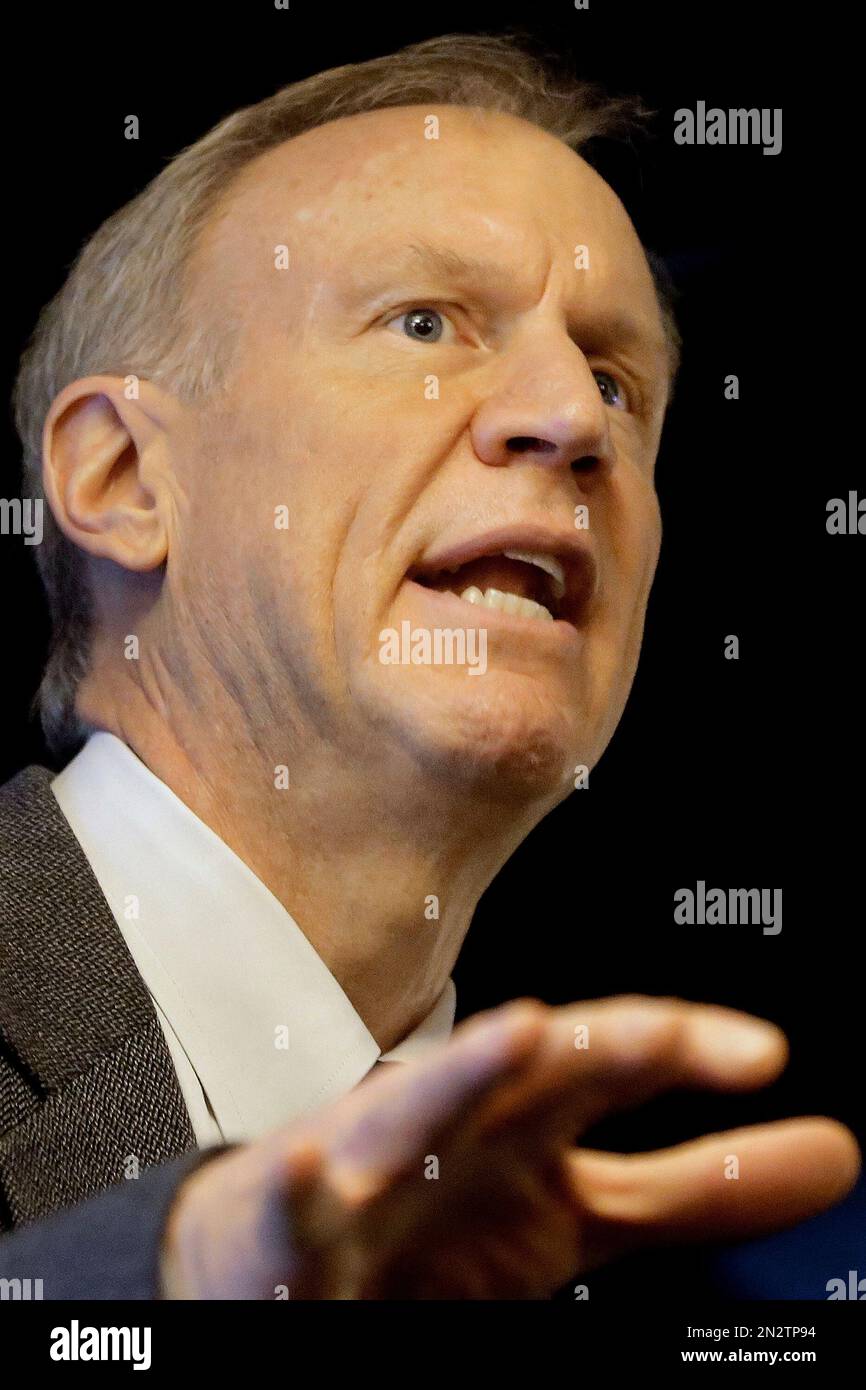 Illinois Gov. Bruce Rauner speaks to YMCA members Wednesday, March 4 ...