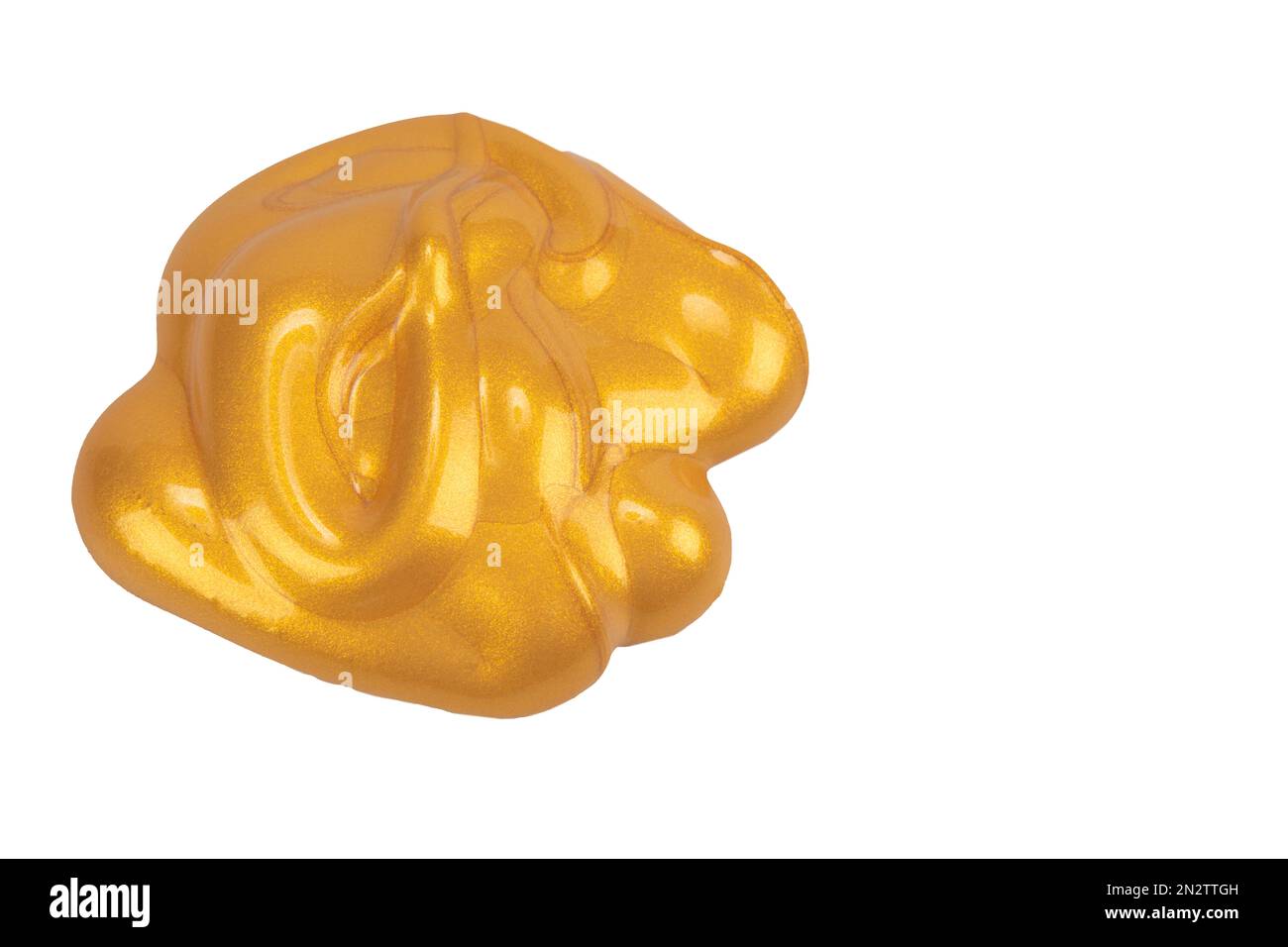 Cosmetic gold spot. Gold paint swatch isolated on white background ...