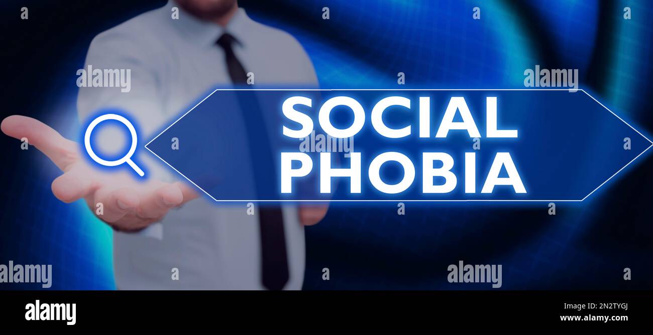 Hand writing sign Social Phobia, Conceptual photo overwhelming fear of ...