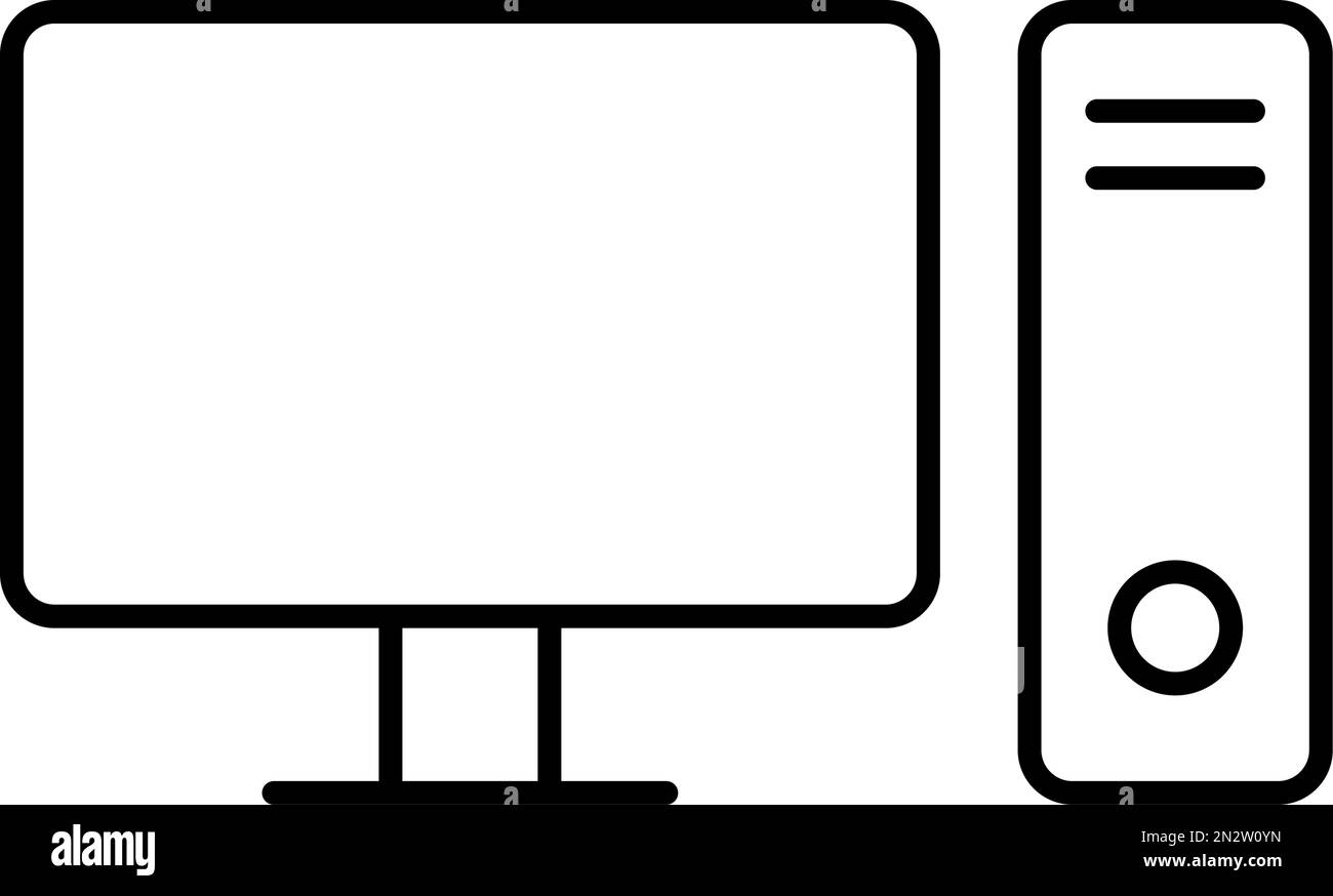 Simple computer and server icon. Editable vector Stock Vector Image ...