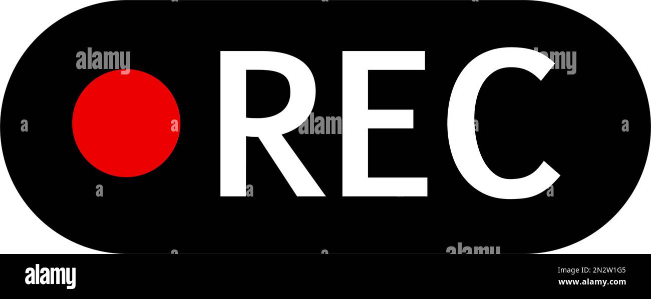 REC icon with rounded corners. Recording sign. Editable vector Stock ...