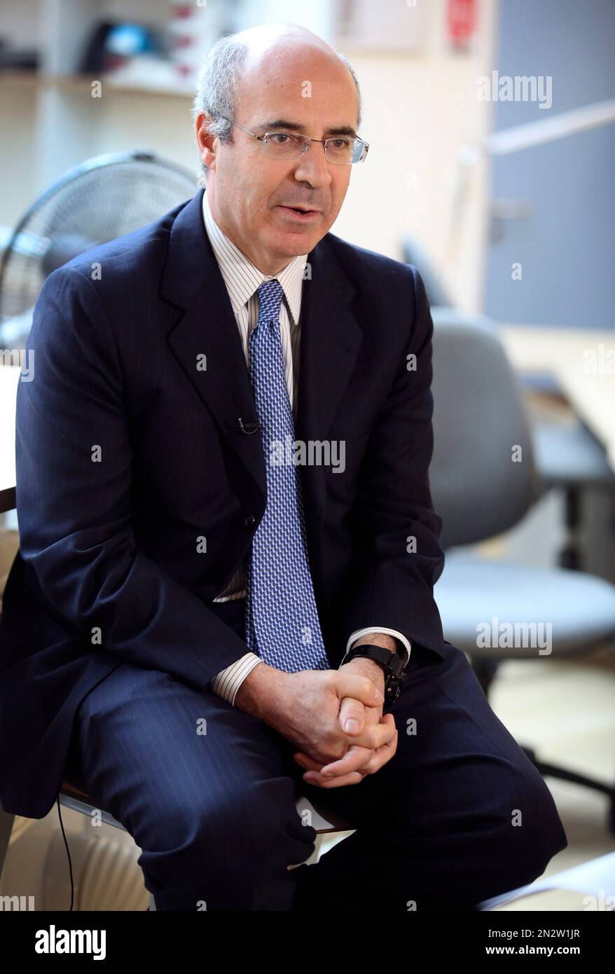 U.S-born businessman William Browder answers reporters during an ...