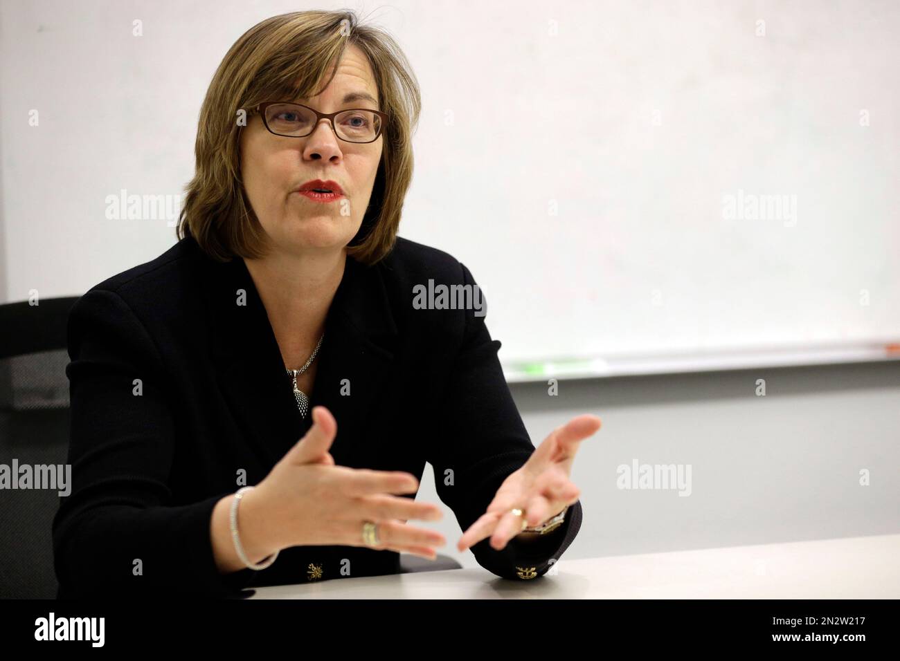 Popeye's CEO Cheryl Bachelder speaks during an interview with The ...