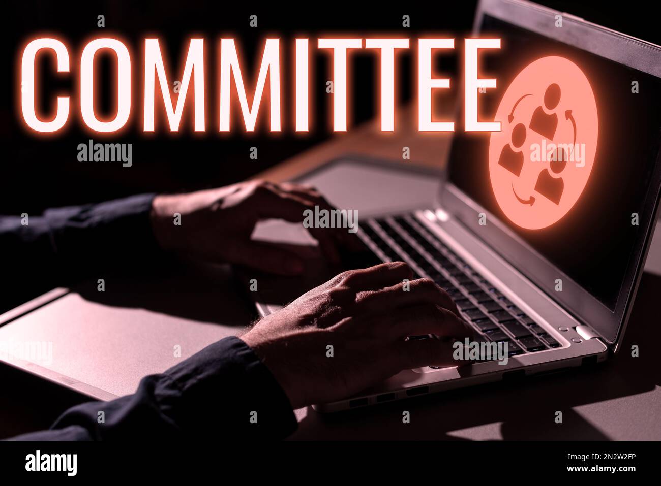 Text caption presenting Committee, Business concept Group of people ...