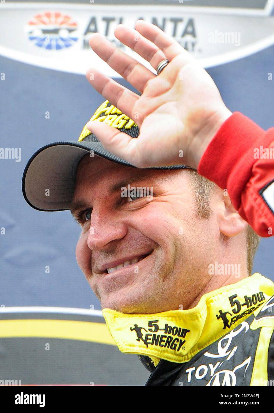 Driver Clint Bowyer is introduced beforethe Folds of Honor Quicktrip ...