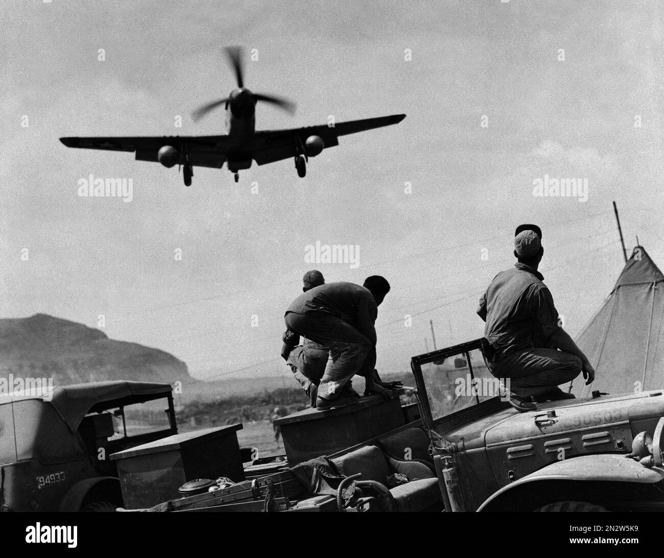 In this handout from the U.S. Army, three 7th Fighter Command ground ...