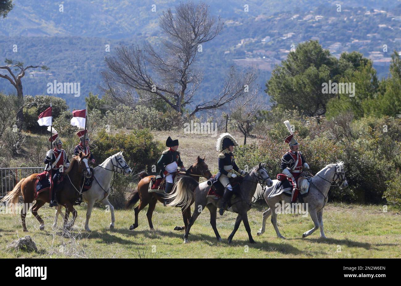 French Emperor Napoleon, performed by actor Frank Samson with lancers ...