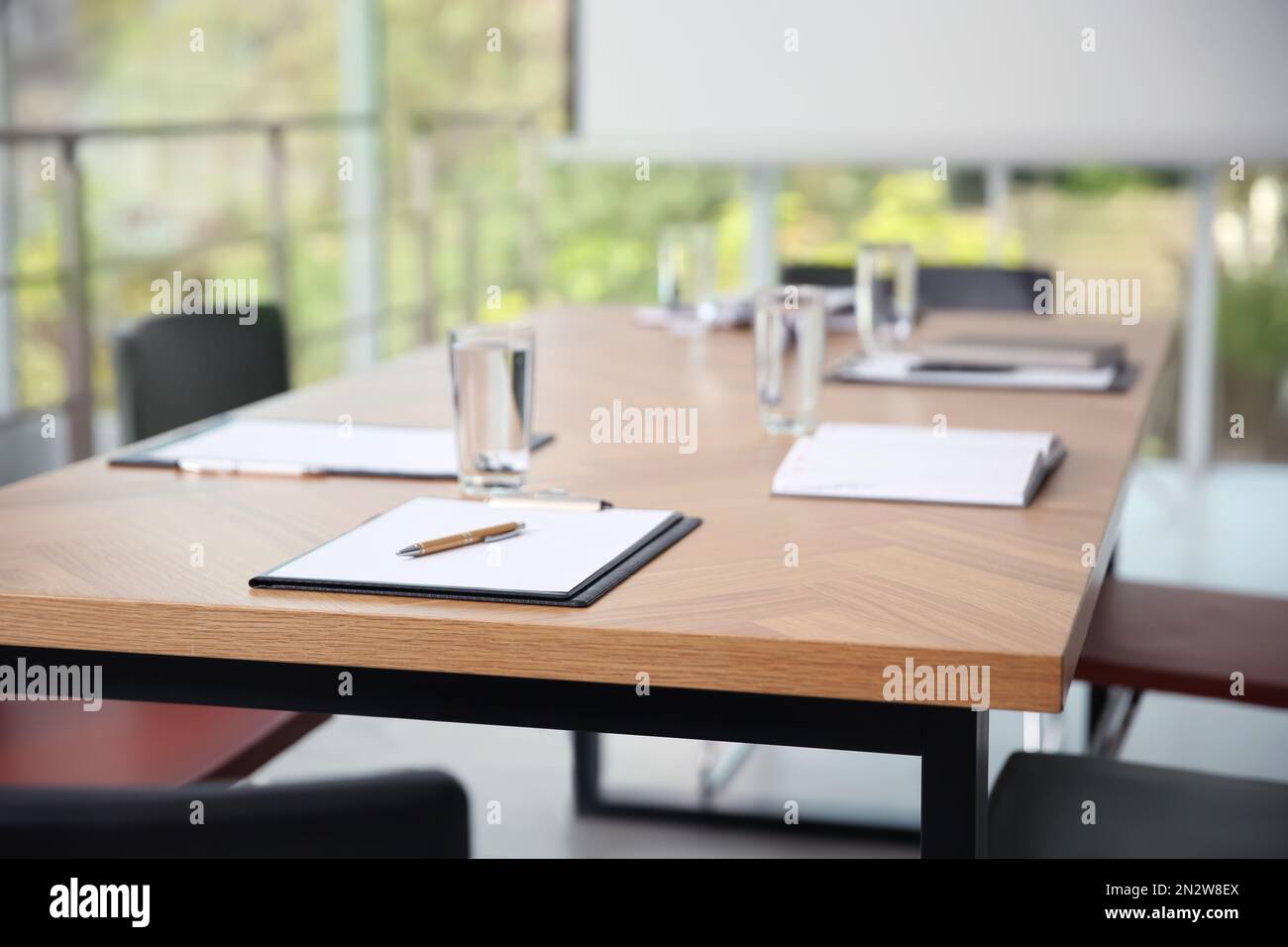 Conference table water glasses set hi-res stock photography and images ...