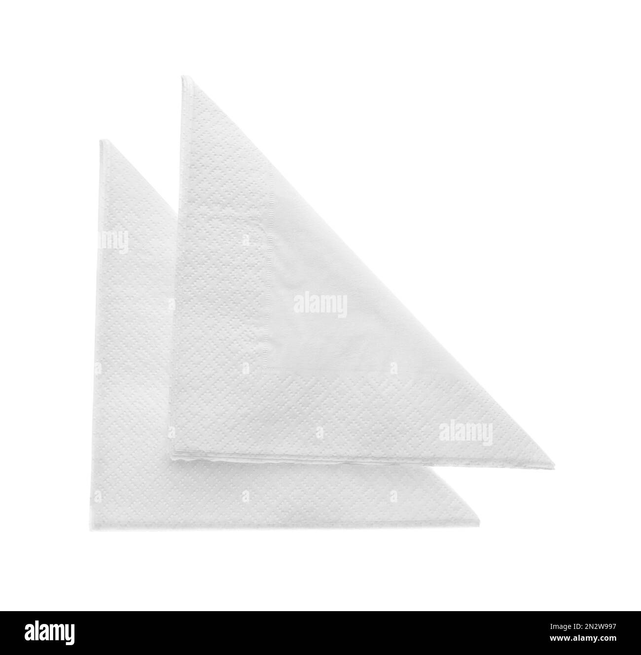 Folded clean paper tissues on white background, top view Stock Photo ...