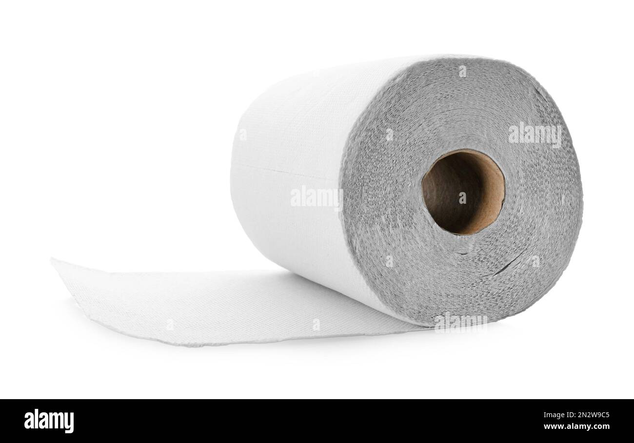 Roll of paper tissues isolated on white Stock Photo - Alamy