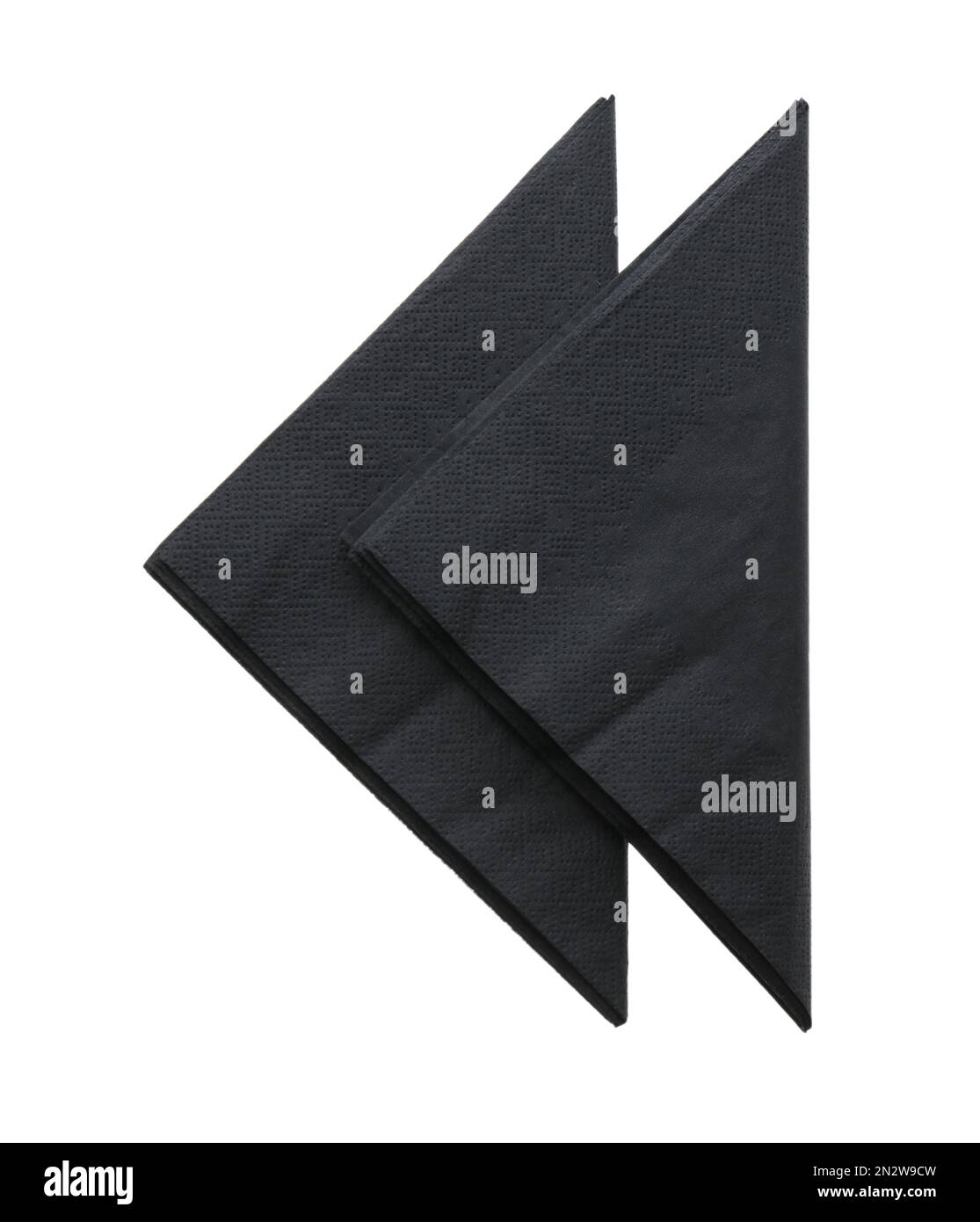Folded black clean paper tissues on white background, top view Stock ...