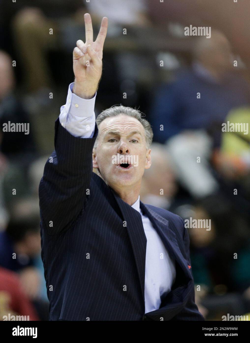 Pittsburgh head coach Jamie Dixon directs his team against Wake Forest ...