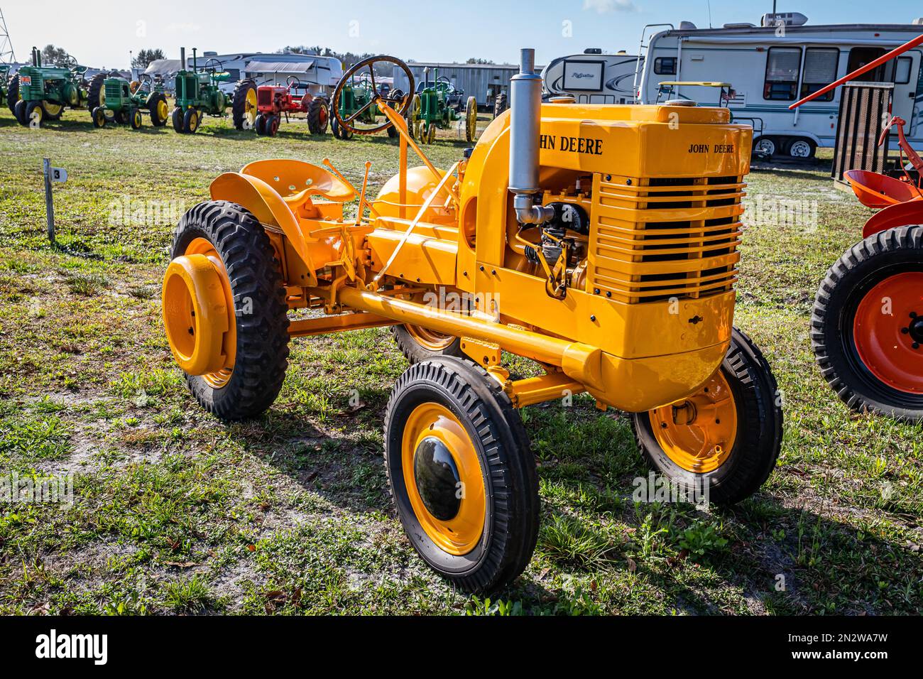 Fort Meade, FL - February 22, 2022: High perspective front view of a ...