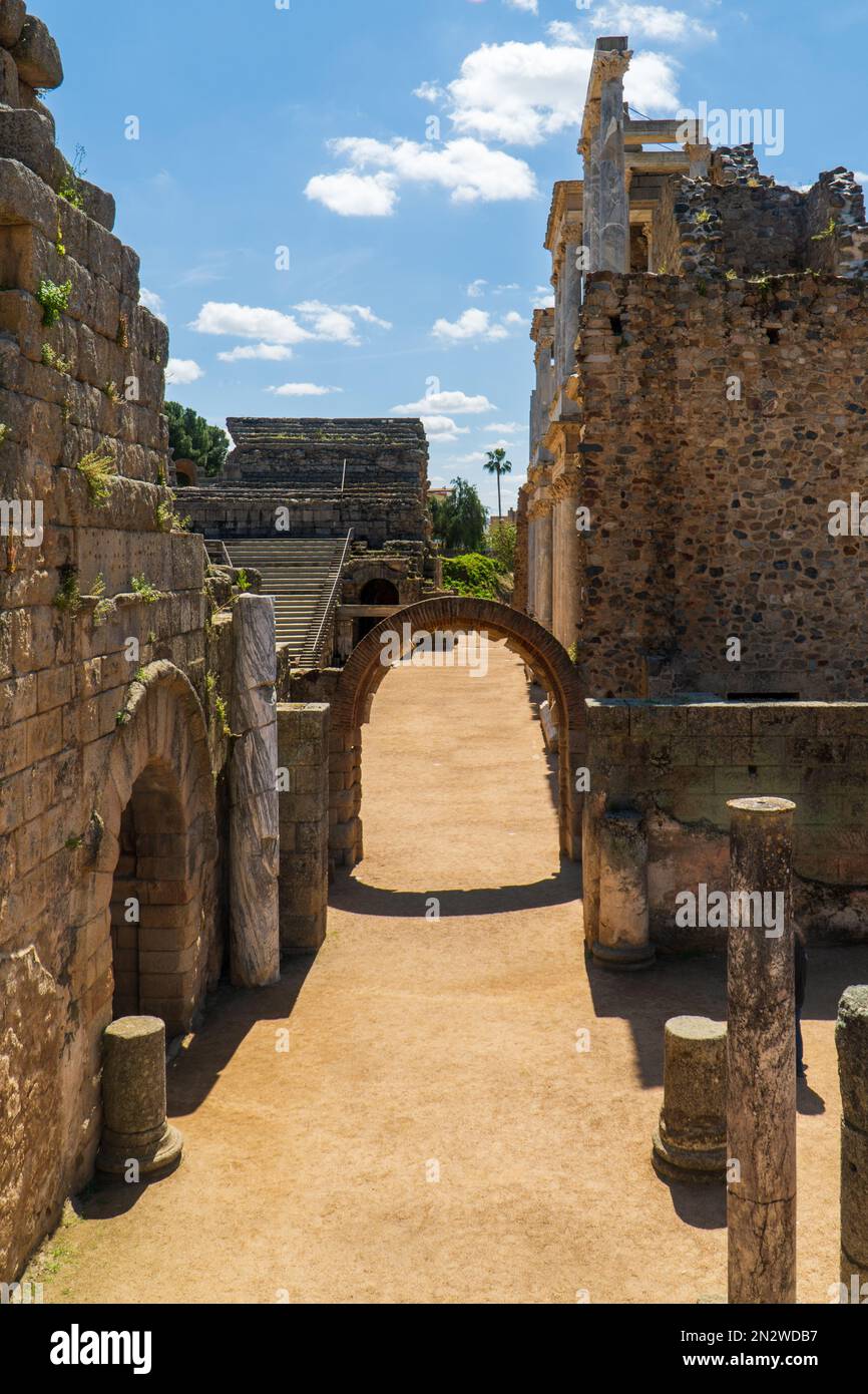 Amphitheatre of Mérida Stock Photo - Alamy