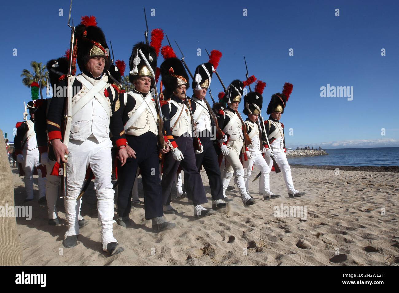 Troops of French Emperor Napoleon, performed by French actor Frank ...