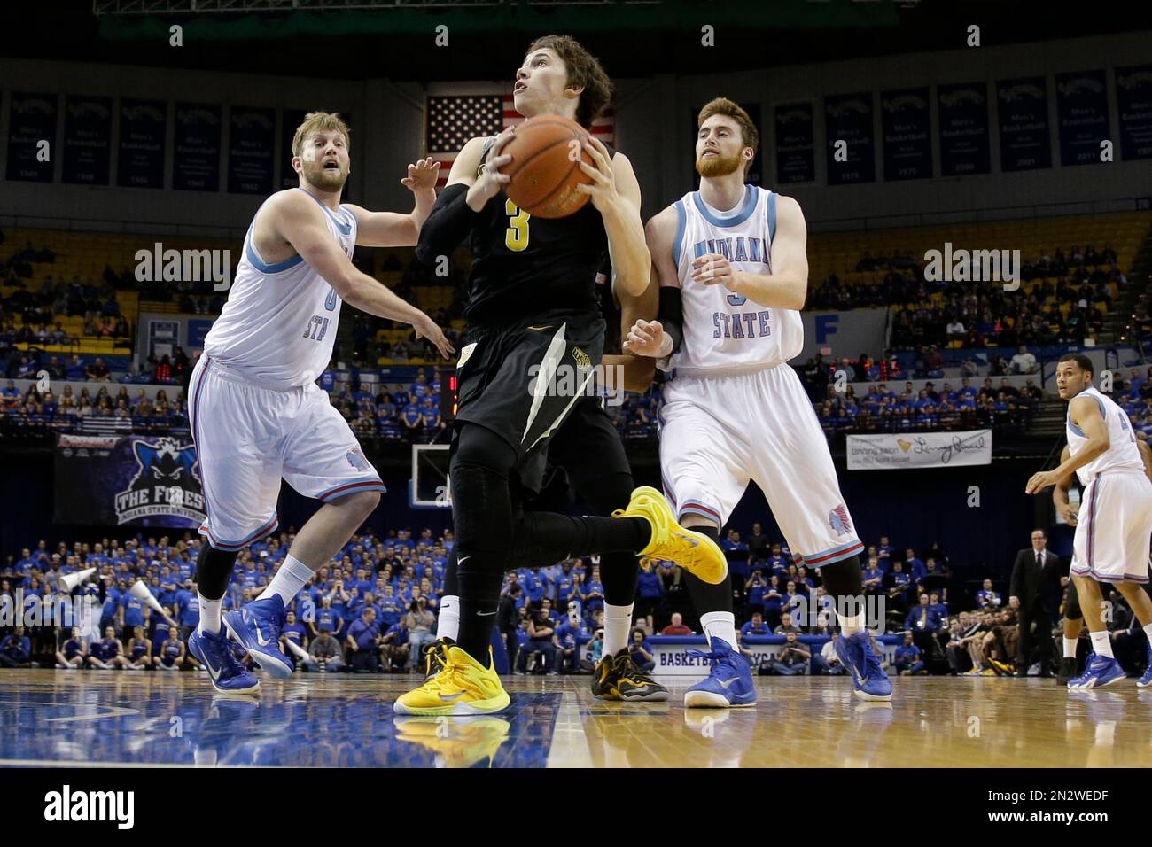 Wichita State guard Evan Wessel (3) as Wichita State played Indiana ...