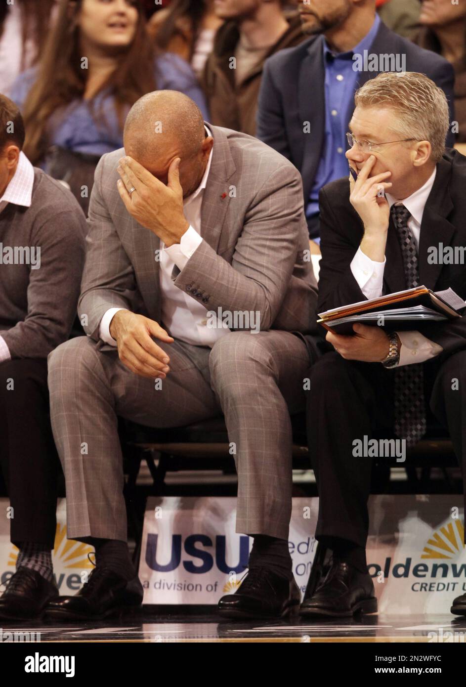 Milwaukee Bucks' head coach Larry Drew reacts as his team trails the ...