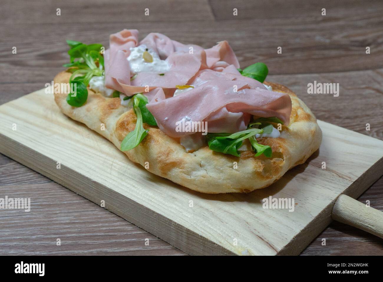 Roman pinsa, variant of the classic Italian pizza topped with ...