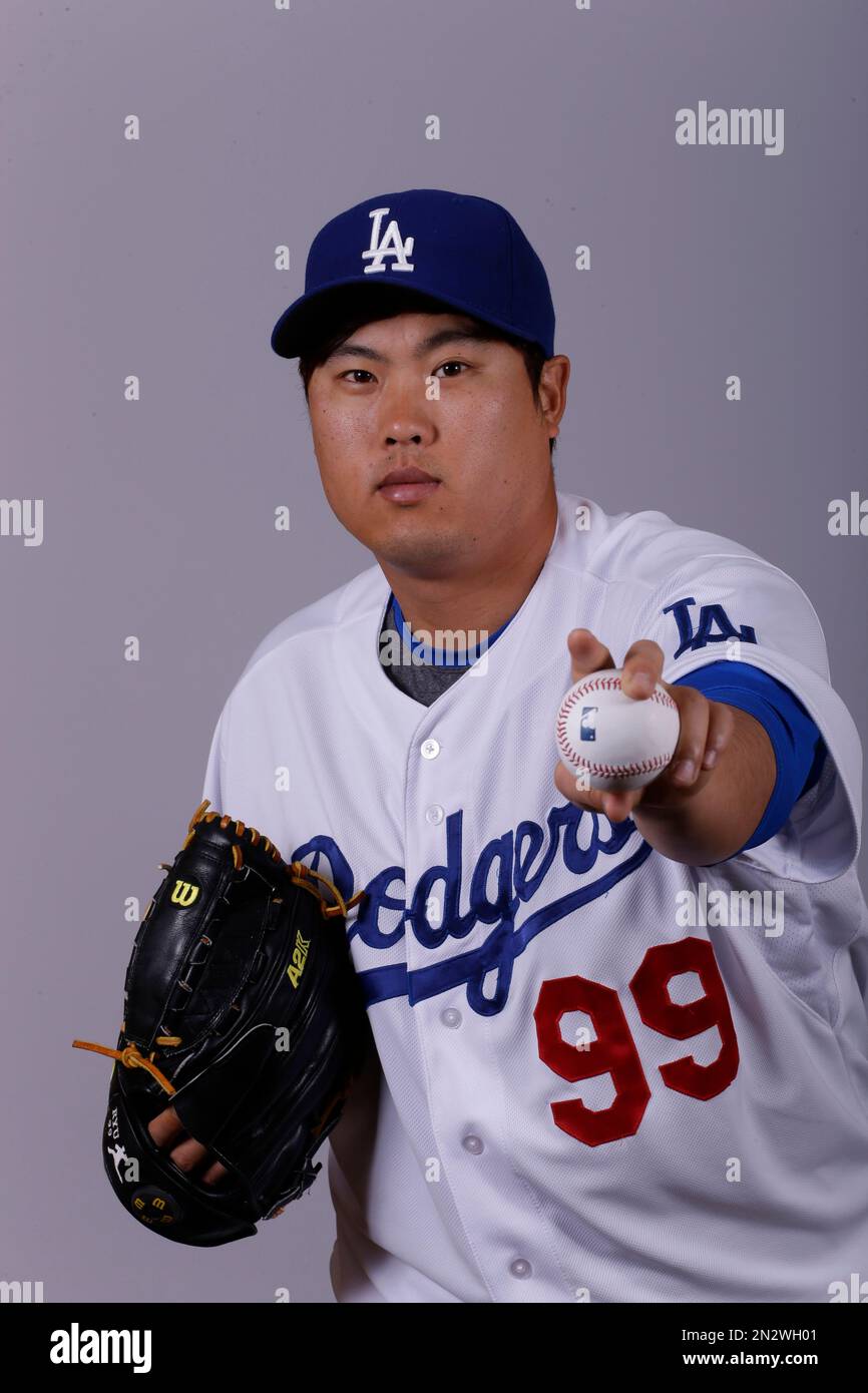 This is a 2015 photo of Hyun-Jin Ryu of the Los Angeles Dodgers ...