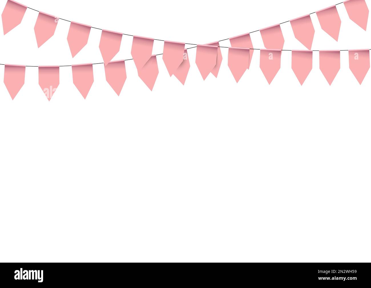 Pink bunting flsg on white background Stock Vector Image & Art - Alamy
