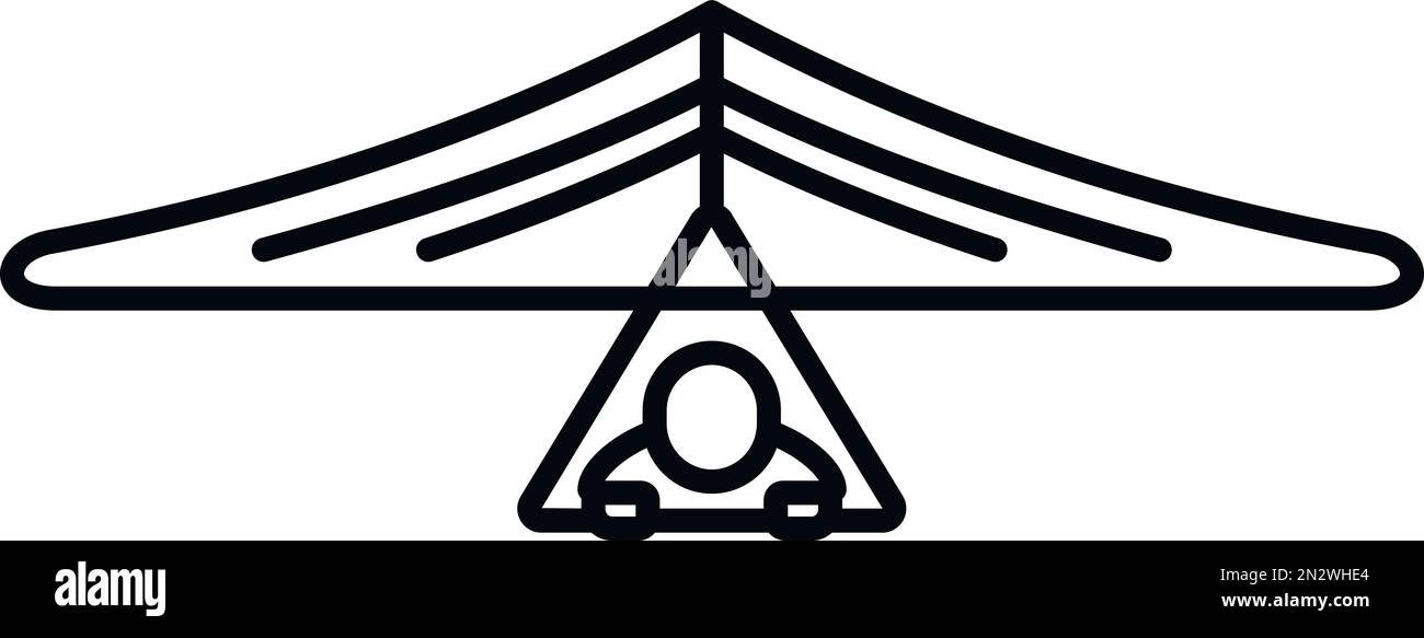 Skydiving fly icon outline vector. Hang glider. Air man Stock Vector ...