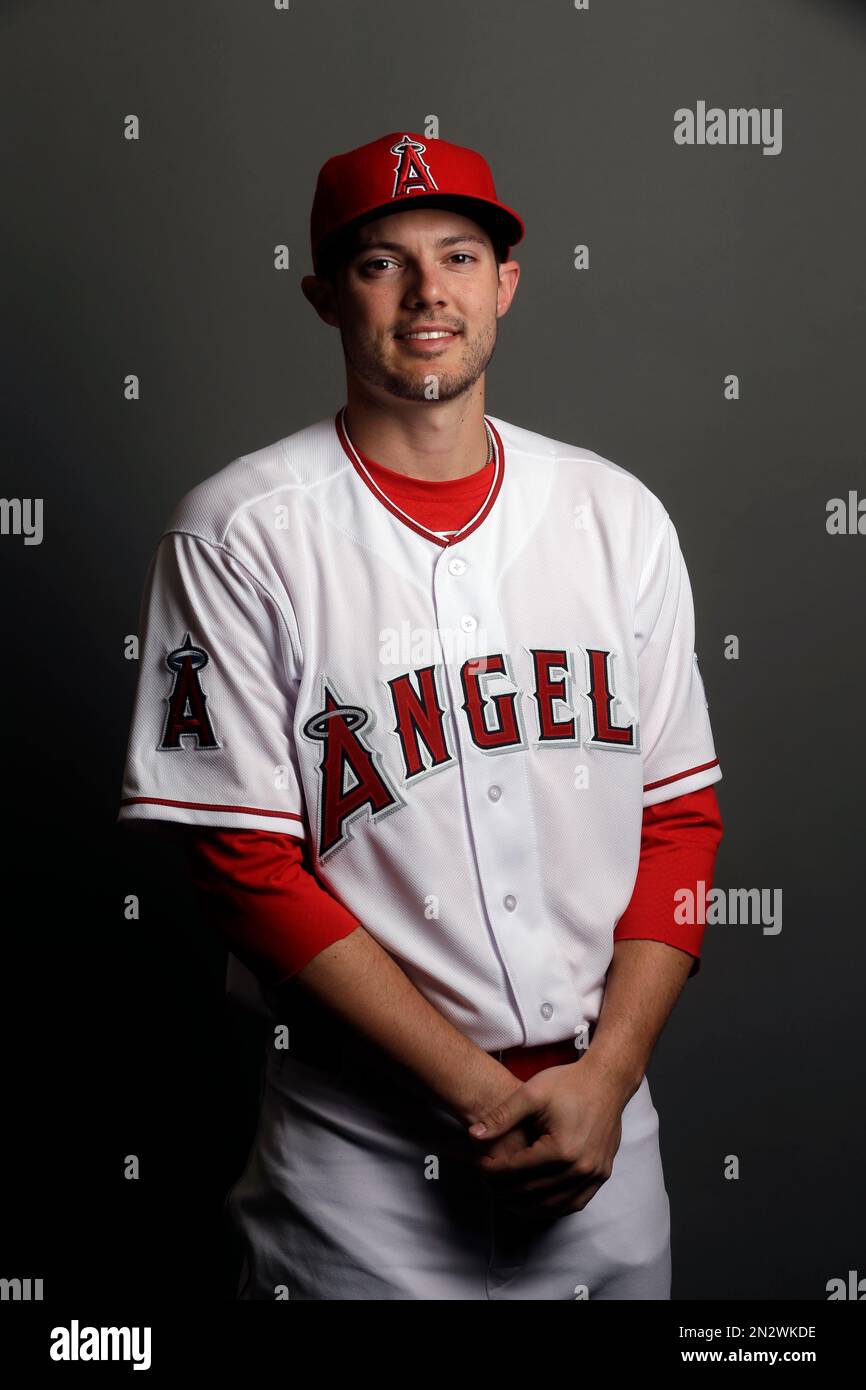 Los Angeles Angels’ Eric Stamets poses for a picture during the teams ...