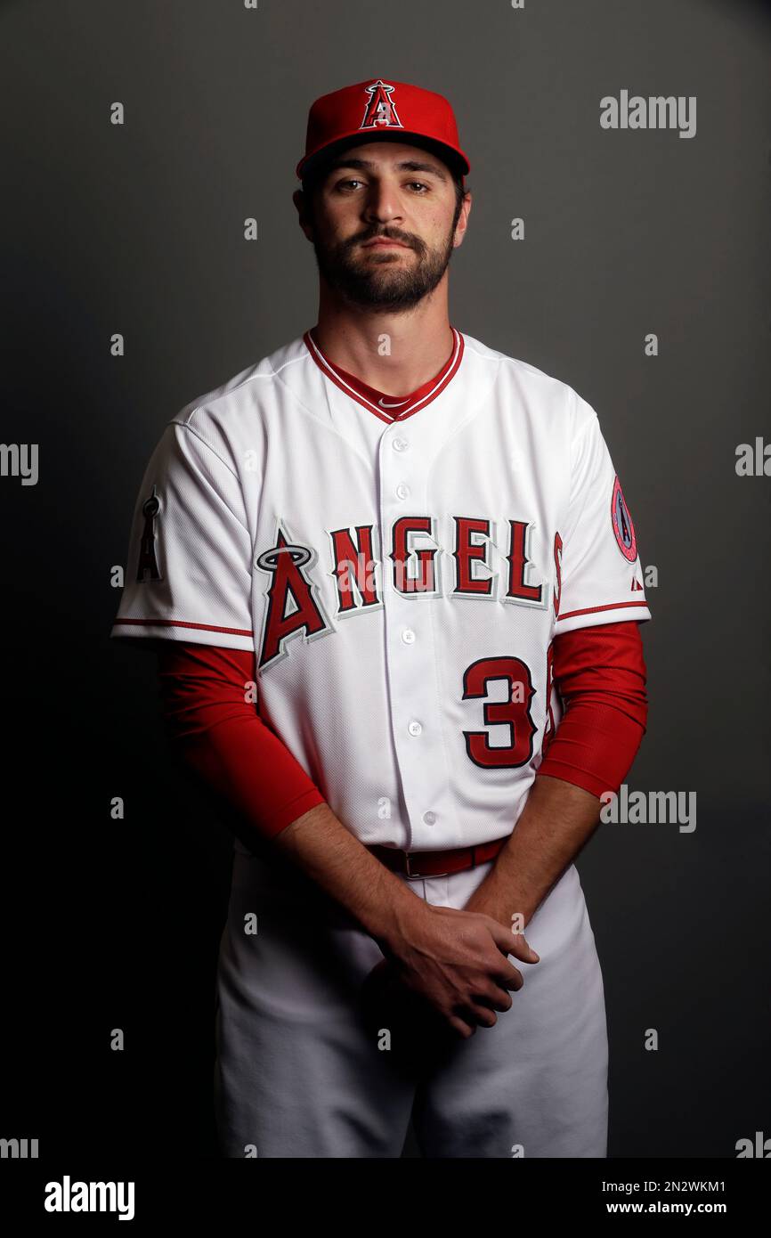 Los Angeles Angels’ Nick Tropeano poses for a picture during the teams ...