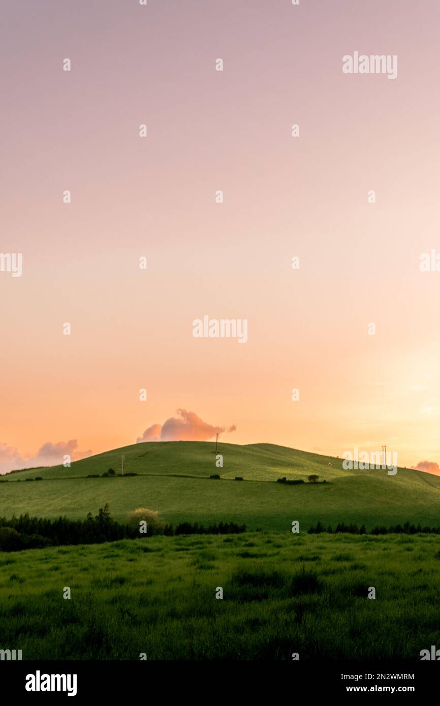 Prairie Field Sunset at Azores Stock Photo - Alamy