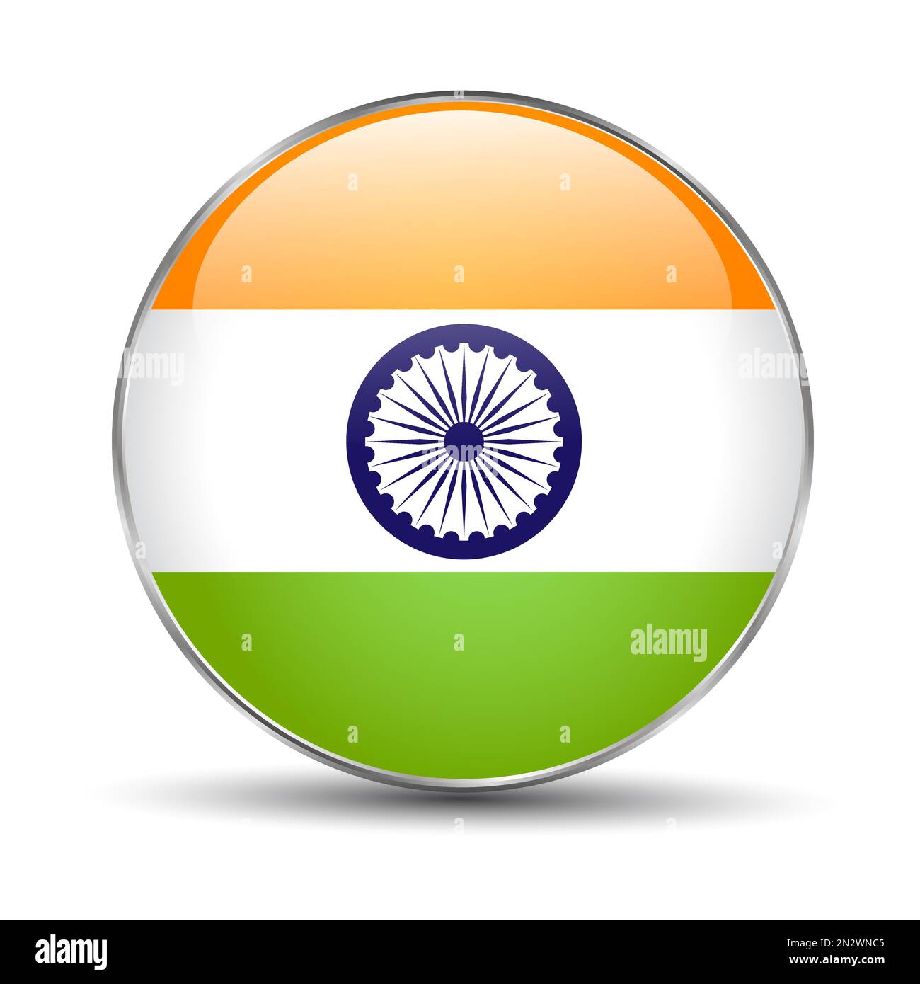 India Flag Button Icon Stock Vector Image & Art - Alamy
