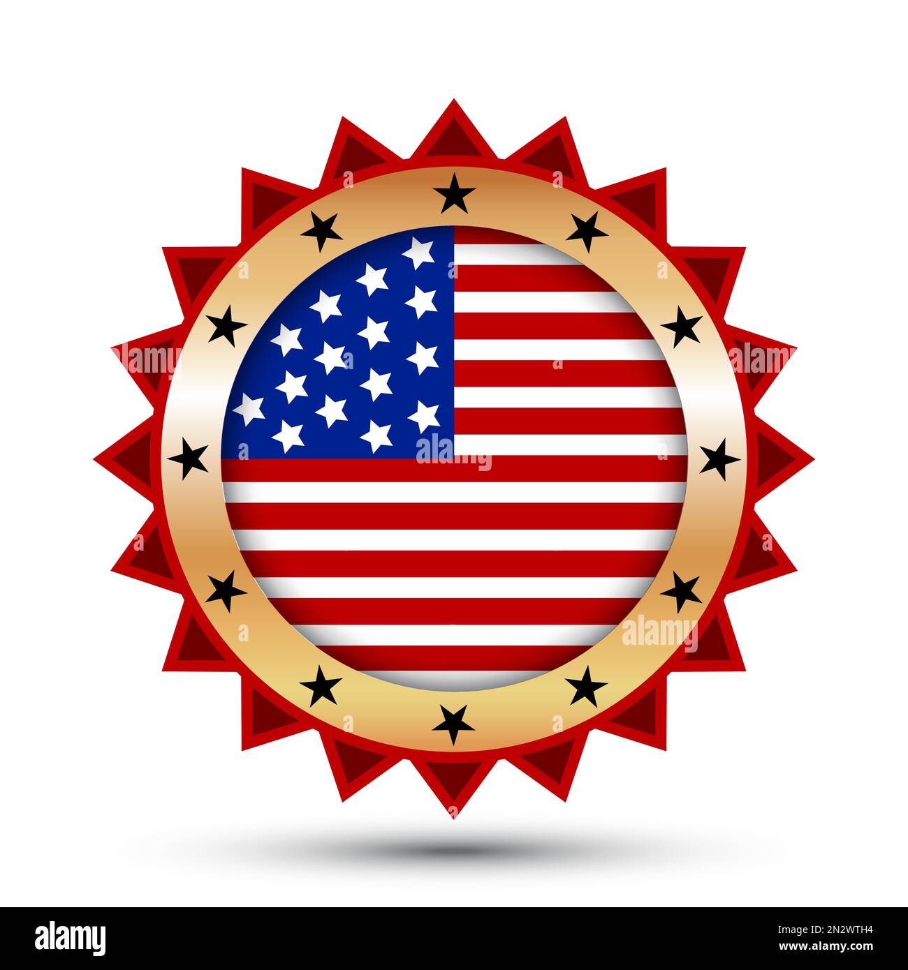 Gold badge and icon with USA flag symbol Stock Vector Image & Art - Alamy