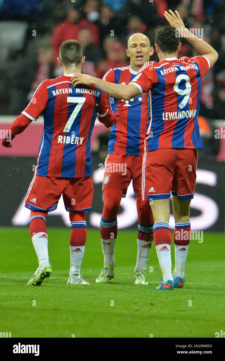 Bayern's Franck Ribery from France, Arjen Robben from the Netherlands ...