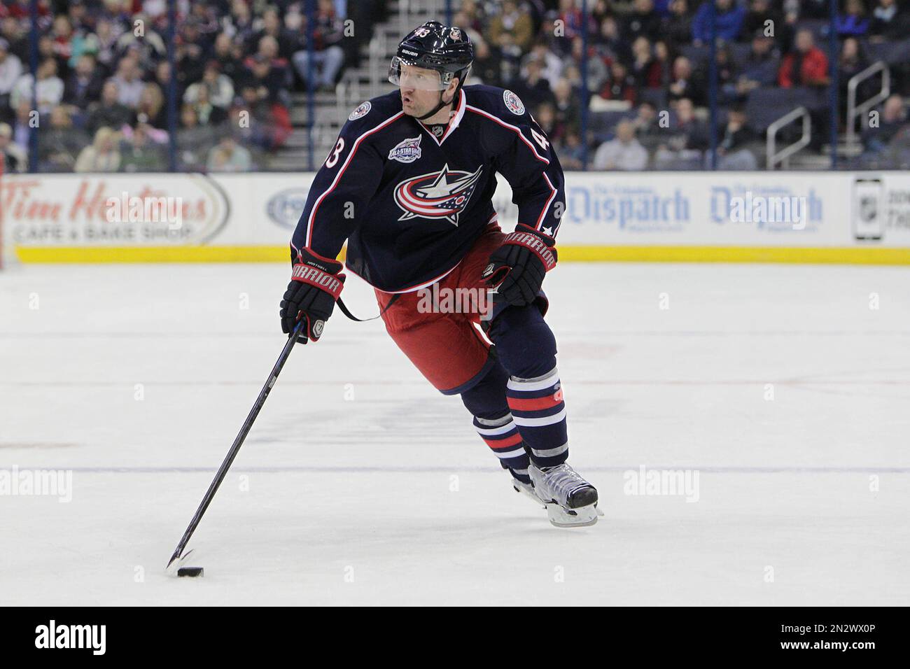 Columbus Blue Jackets' Scott Hartnell plays against the Montreal ...