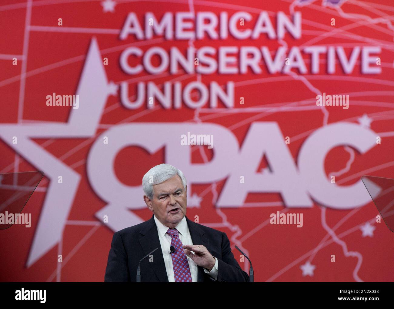 Former House Speaker Newt Gingrich Speaks During The Conservative