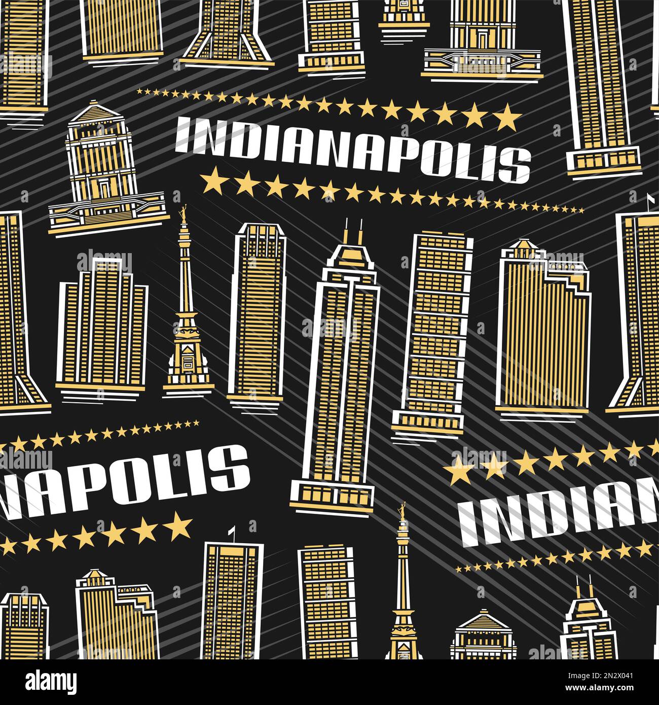 Vector Indianapolis Seamless Pattern, repeating background with ...